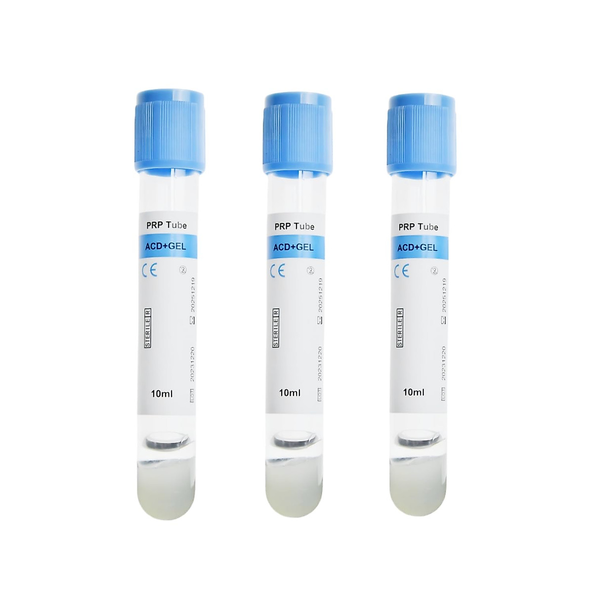 HGMED 10pcs PRP Tubes ACD and Gel 10ml anticoagulant add Separation Gel PRP Tubes, white