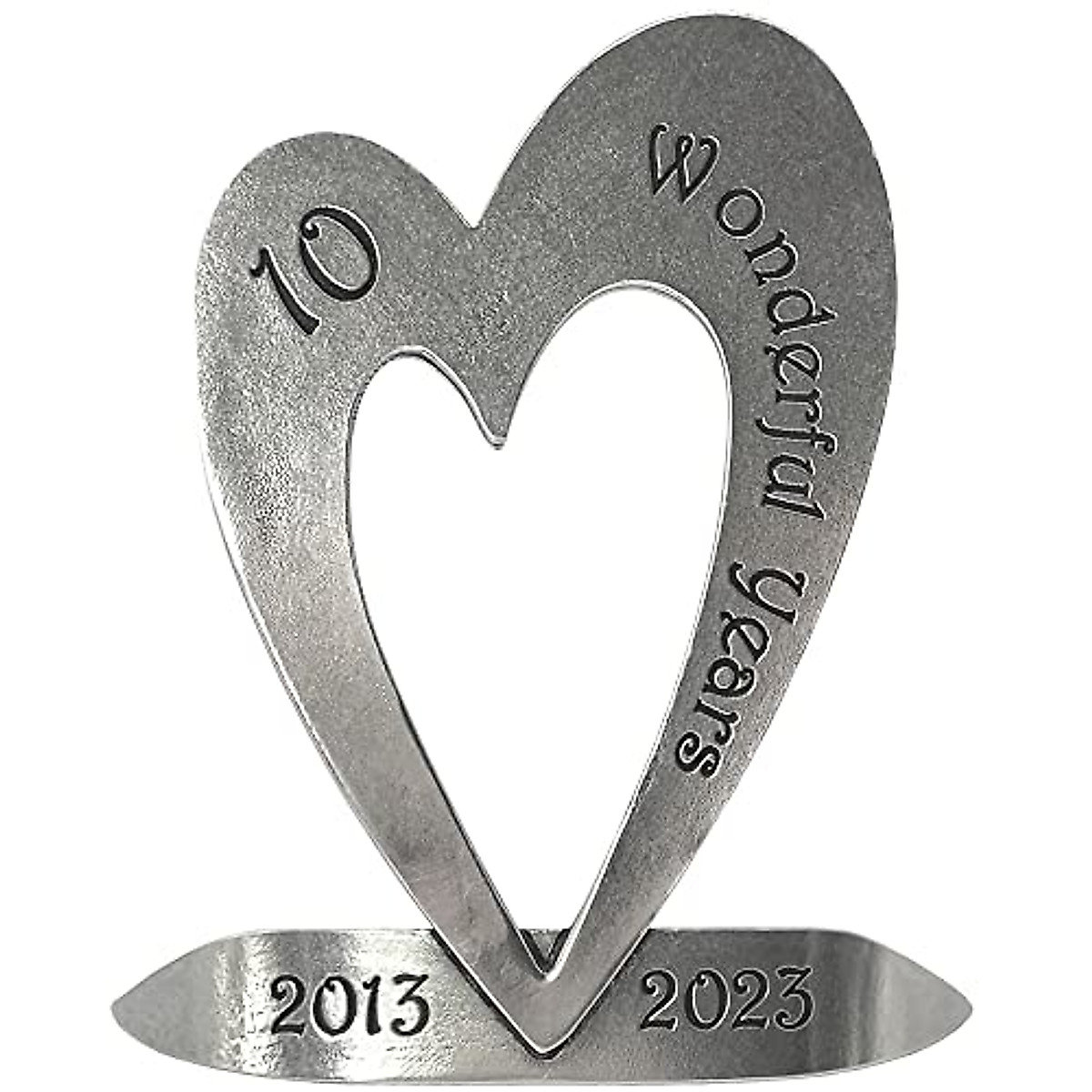 English Pewter Company 10th Tenth Tin Ten Year Wedding Anniversary Heart Keepsake Gift Personalised With Your Years [ANN100]