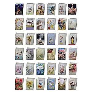 Variety Boxed Greeting Card Assortment by Fravessi | 36 Card Pack + 36 White Envelopes (4x6) | Humorous
