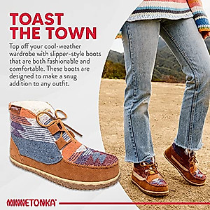 Minnetonka Womens Torrey Slipper, Brown Multi, Size 9