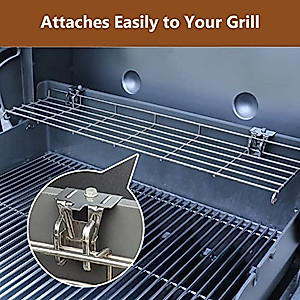 QuliMetal Weber Stainless Steel Warming Rack and 66095 Grates for Weber Genesis II/LX 300 Series II E-310, II E-330, II E-335, II S-335, II LX S/E-340 (2017 and Newer) Gas Grills