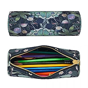 QICENIT Butterfly Pencil Case for Women Pen Pouch Cylinder Small Carrying Box for Adult With Smooth Zipper Simple Durable Lightweight for Office Organizer Storage Bag