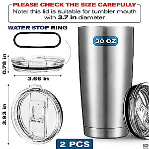 2Pcs Replacement Lid for Travel Mug - Yeti Replacement Lids for Tumblers with Lids and Straws Spill Proof Lids for Yeti Mug - RTIC tumbler 30 Oz Yeti Rambler Coffee Tumbler Lid Coffee Travel Mug