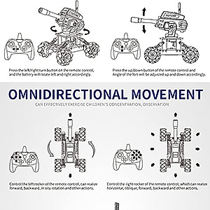 VANLINNY Robot Kits,360° Drifting RC Tank Toy,Science Projects for Ages 8-12,STEM Educational Kit for Beginner,10 mph Fast DIY Remote Control Car,Programmable/Rechargeable, for Birthday.