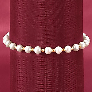 Ross-Simons 6-7mm Cultured Pearl Bracelet With 14kt Yellow Gold. 7 inches