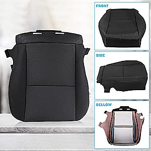 Driver Seat Cover Replacement Cloth for 2010 2011 2012 2013 2014 Chevy Silverado 1500 2500 HD 3500 HD Avalanche Suburban GMC Sierra Yukon XL - Replace 20833416 Front Bottom Cushion Cover Protector