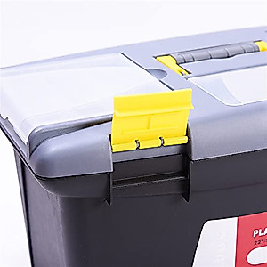 Toolbox Hand Truck Platform Truck Steel and Plastic 2-Layer Deck Push Cart with 4 Wheels and Foldable Handle Large Load Capacity Dolly for Moving Platform Cart