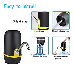 5 Gallon Water Dispenser,2020 Upgrade Electric Water Pump,USB Charging Automatic Drinking Water Pump Dispenser for Universal 2-5 Gallon,Portable Water Bottle Pump for Home,Office,Outdoor Activities