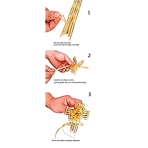 TIAMALL 30 Pcs 3.6 Inches Pull Bows Gift Wrap Bows Present Wrapping Pull Bow with Ribbon for Wedding Present Baskets (Gold)