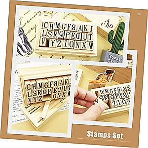 Letter Flash Cards 1 Set English Alphabet Stamp Monogram Alphabet Stamps DIY Scrapbook DIY Album Planner Hand Account Stamp Wooden Stamps Multipurpose Craft Stamp Kit 3D