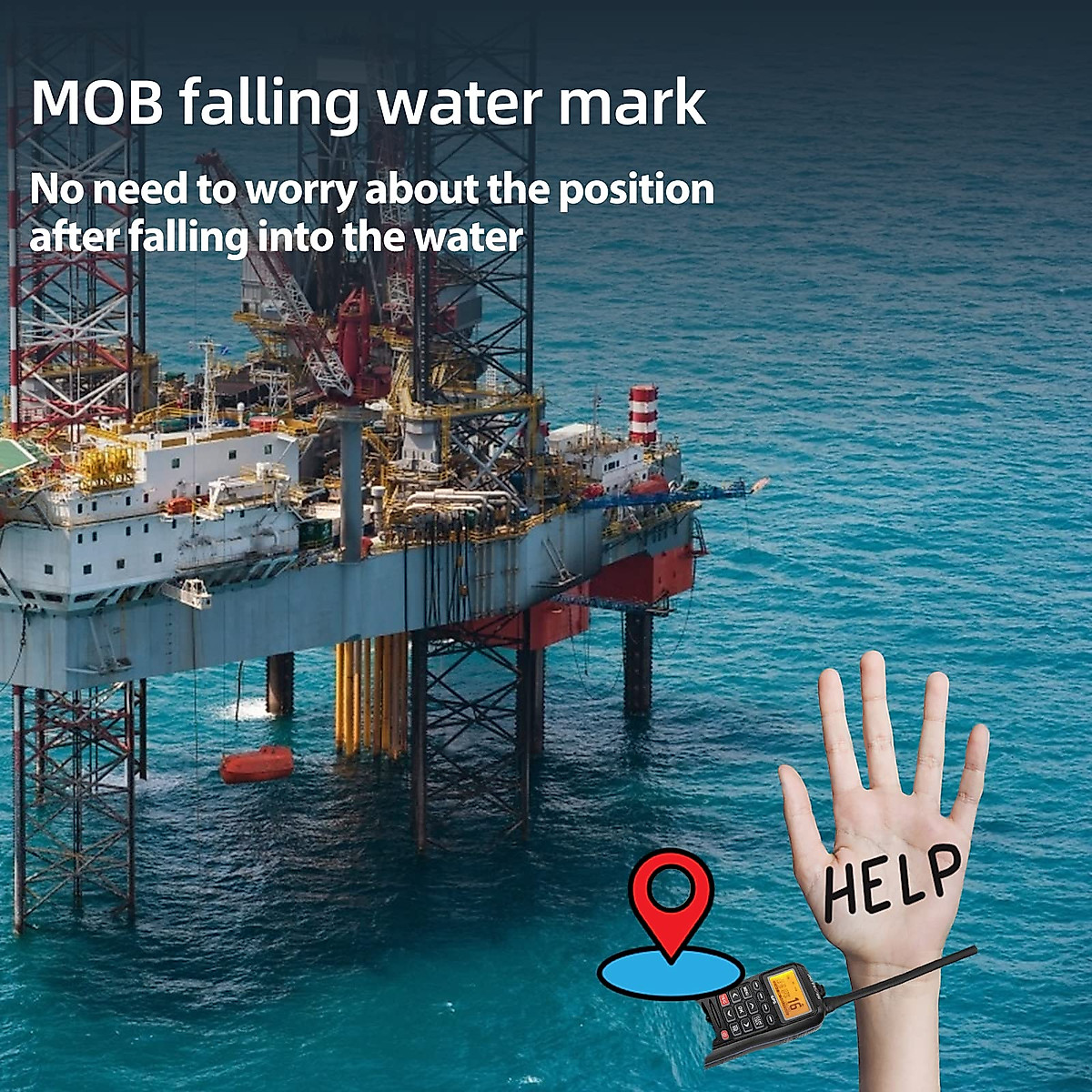 Retevis RM40 Handheld Marine Radio with GPS, DSC Radio Marine,Boat Radio Floating IP67 Submersible Waterproof,Mob,NOAA Weather Alert,1500mAh,Marine Radio Handheld with Distress for Boats Coast Guard