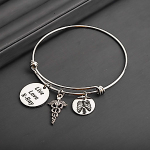 FOTAP X-ray Tech Gift Live Love X-Ray Keychain Radiology Tech Graduation Gift Radiologic Technologist Gift (X-Ray Bracelet)…