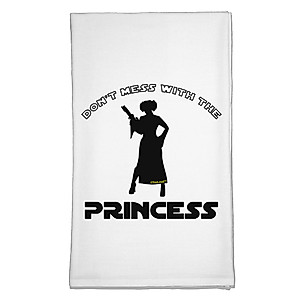 TooLoud Don't Mess with The Princess Flour Sack Dish Towel