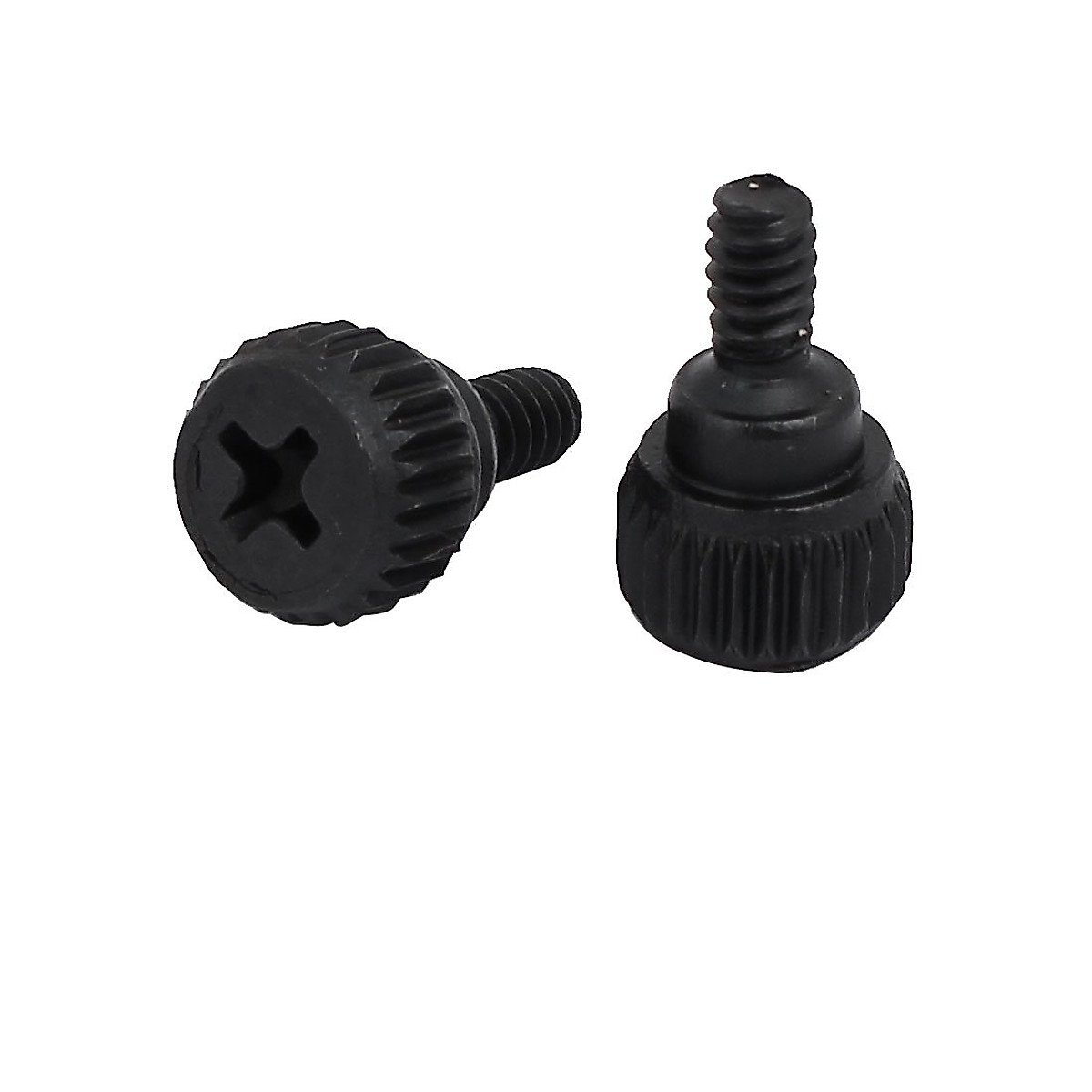 uxcell Computer PC Case Metal Flat Head Knurled Thumb Screw M3.5x6mm Black 30pcs