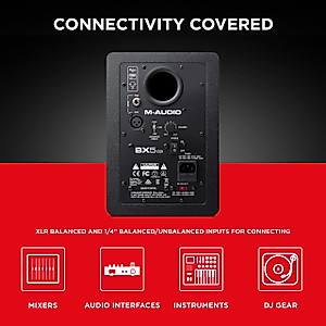 M-Audio BX5 - 5 inch Studio Monitor Speaker for Music Production & Mixing with Acoustic Space Control, 100W 2 Way Active Speaker, Single,Black