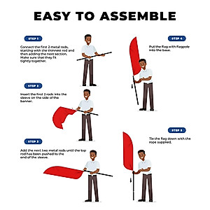 For Rent Feather Flag(11.5feetX2.5feet) by DreamController | Outdoor Business Advertising Tall Flag | Weather-Resistant Knitted Swooper Flag | Made in USA | HD Print (Flag Only)