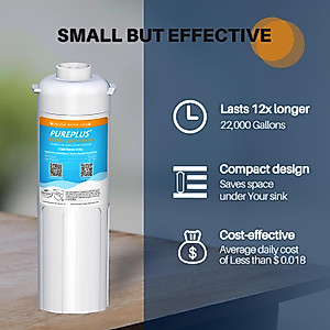 PUREPLUS WFC5300A Under Sink Water Filter, 22000 Gallons, 99.99% Chlorine Reduction, NSF/ANSI Certified, Replacement for WFS5300A Under Counter Water Filtration System