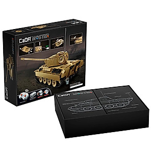 dOMOb Panther WWII German Tank Building Kit – 2.4G Remote Control Battle Army Build Set – 1:35 RC Model – CADA Bricks Toys for 14+ Kids & Adults – 907 Building Blocks – for Boys, Hobbyist, Collector