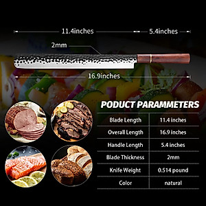 PURPLEBIRD 11“ Flexible Brisket Knife Bundle with 12” Stronger Carving Knife