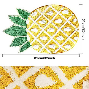 Pineapple Door Mat, Non-Slip Area Rug Cartoon Pineapple Welcome Rug for Home Decor Living Room Bedroom Bathroom Fruit Indoor Mat Machine Washable Carpet, 32 x 20 inch