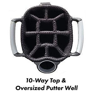 Team Golf NCAA Tennessee Volunteers Victory Golf Cart Bag, 10-way Top with Integrated Dual Handle & External Putter Well, Cooler Pocket, Padded Strap, Umbrella Holder & Removable Rain Hood