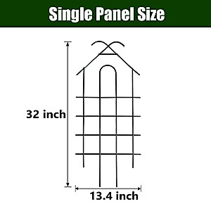 ARIFARO 32'' Metal Garden Trellis for Climbing Plants, Indoor/Outdoor Sturdy Plant Trellis for Potted Plants,House Plants, Climbing Vines, Pack of 4, Black