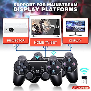 GD10 Wireless Retro Game Console, 4K HDMI Nostalgia Stick Game for TV, Plug & Play Video TV Game Stick with 64G Built-in 20000+ Games, Dual 2.4G Wireless Controllers (64G (20000 Games))