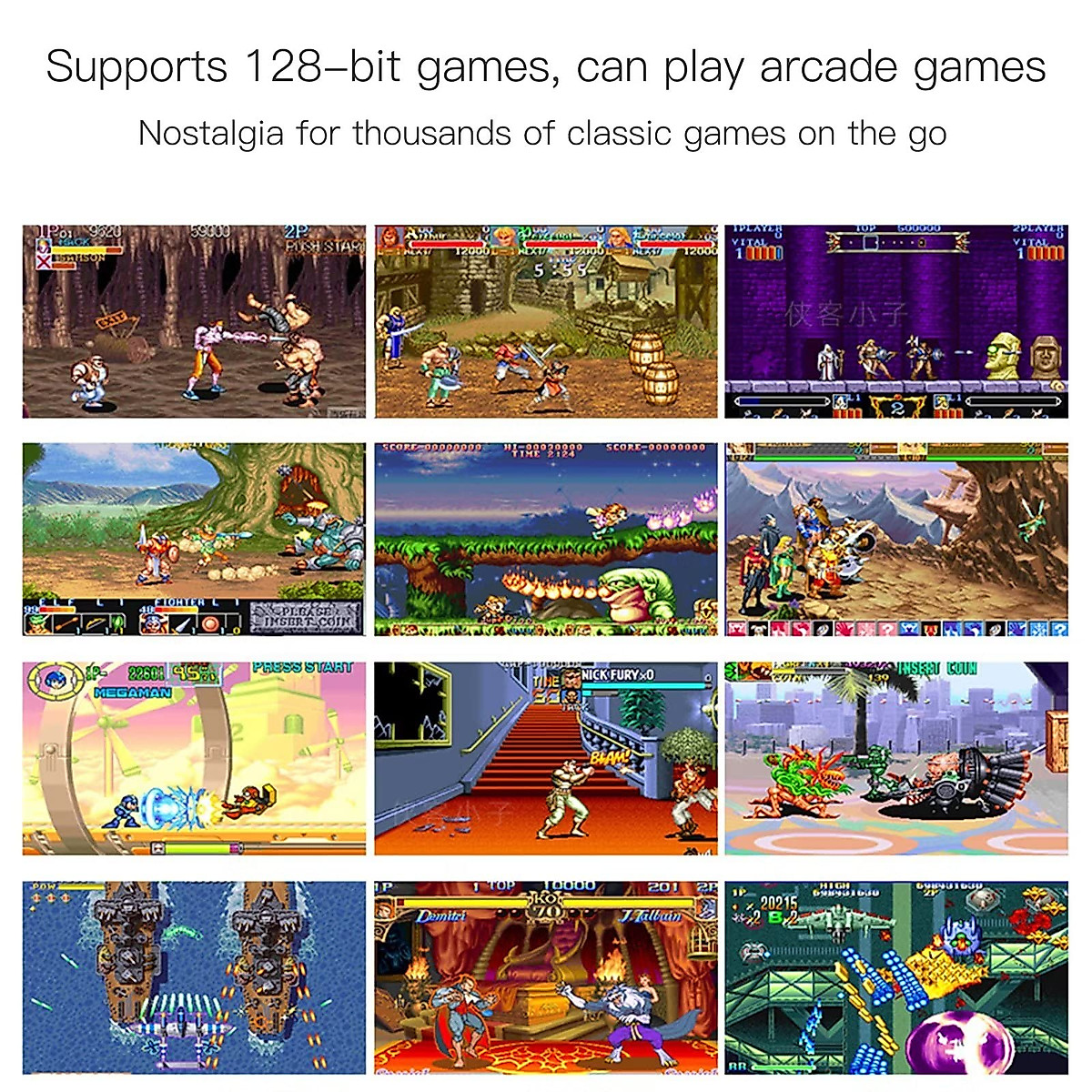 New 4.3" Full Color High-Speed Crisp TFT Widescreen Video Game Console Built-in 10000 Games, with Mini 5P USB, 3.5mm AUX Earphone Output/TV Output, TF Card Holder(White)