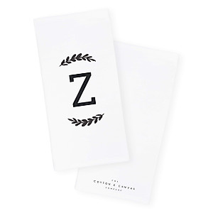 The Cotton & Canvas Co. Personalized Single Monogram Initial Z Soft Absorbent Kitchen Tea Towel, Flour Sack Towel, Dish Cloth