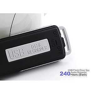 Black Mini USB Flash Drive- USB Voice Recorder- Memory Stick- Thumb Drive- Dictaphone - Pendrive - Compatible with Windows Mac 4GB