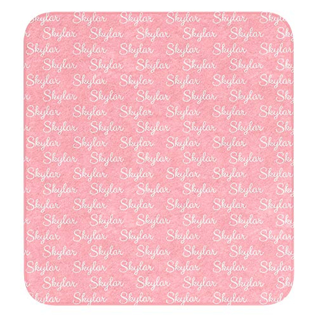 Personalized Baby Blanket with Name – Extra Soft, Premium Quality Baby Blanket for Girls and Boys with Customized Name Dyed Into Fabric – Fade-Proof, Machine-Washable (Skylar Pink)