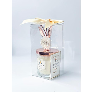 Lava & Leisure Luxury Scented Candles, 7 oz. Glass Vessel, Cotton Wick, Soy Wax, Gift Box, Vanilla Scented, Candles for Home, 45 Hours Long Burning Candle, Decorative Candles, and Aesthetic Candles