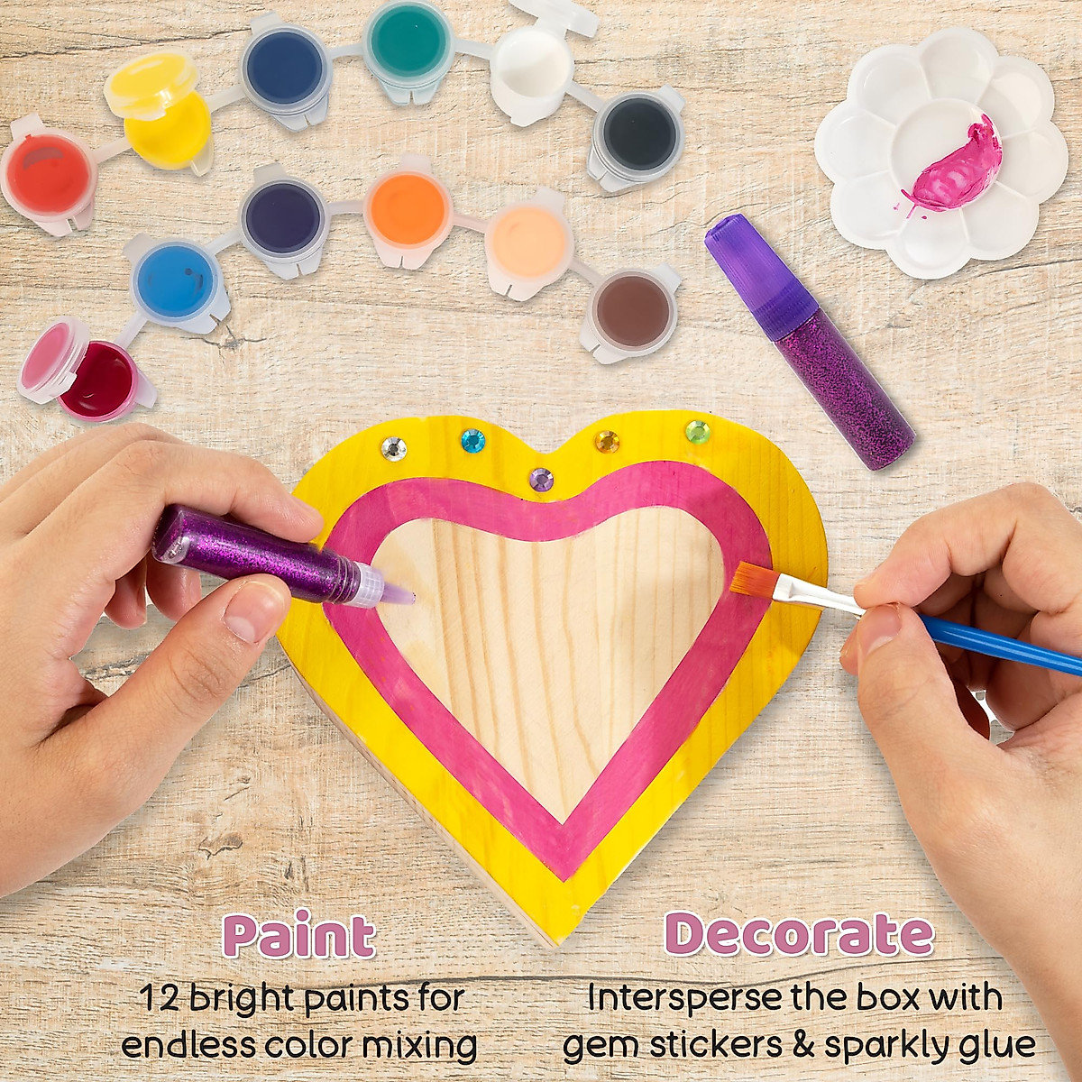 Paint Your Own Wooden Jewelry Box-Arts and Crafts for Kids 4-6, DIY Treasure Box Painting Kits Gift for 7 8 Year Old Girls, Kids Crafts Birthday/Mother's Day/Christmas Gift