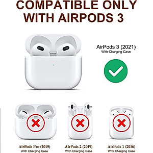 AirPods 3 Case Cover, Shiny Plated TPU Protective Accessories with Keychain Compatible with Apple AirPod 3rd Generation 2021 for Women Men Girls Boys,One-Piece [Front LED Visible]- Gold
