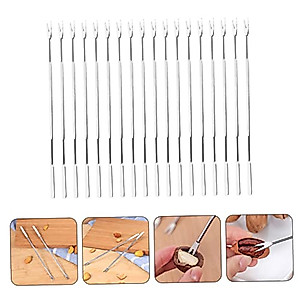Housoutil 24pcs Multi-function Needle Tool Metal Forks Multipurpose Tool Seafood Needle Shellers Forks Pistachio Opener Seafood Accessory Crab Peeling Tools Seafood Fork Silver Crab