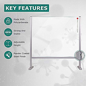 LITA888 Sneeze Guard for Desk Plastic Partition Divider - Plexi Glass Protector Stand - Protective Plexiglass Barrier Counter Shields - Adjustable Opening - 30" x 25" - Commercial Office Schools Store