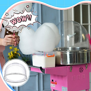 Zhehao 2 Pcs 21 Inch Cotton Candy Machine Cover Dome Bubble Cover Cotton Candy Machine Machine Accessories for Commercial Candy Floss Maker, Clear