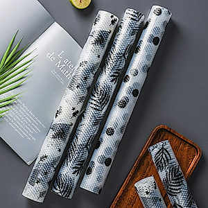 GLOW4U EVA Washable Non Adhesive Shelf Liner for Kitchen Cabinets Bathroom Refrigerator Pantry Closet Dresser Drawer