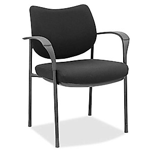 Lorell Fabric Back Guest Chair, 33.6" x 24.6" x 23.9", Black