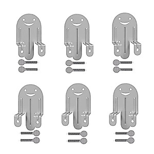 Upcanso Metal Mattress Non Slip Gaskets Gripper, Easy to Install Silver Bed Replacement Baffle Parts to Stop Mattress and Topper from Sliding and Slipping, Pack of 6