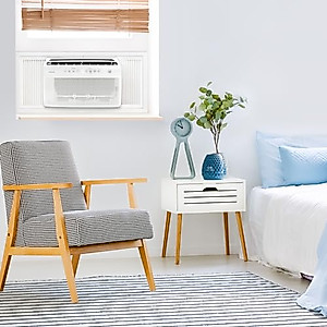 Keystone Energy Star 8,000 BTU Window Mounted Inverter Air Conditioner with Quiet, High Efficiency Operation and Remote, Window AC Unit for Apartment, Living Room, Medium Rooms up to 350-Sq.Ft.