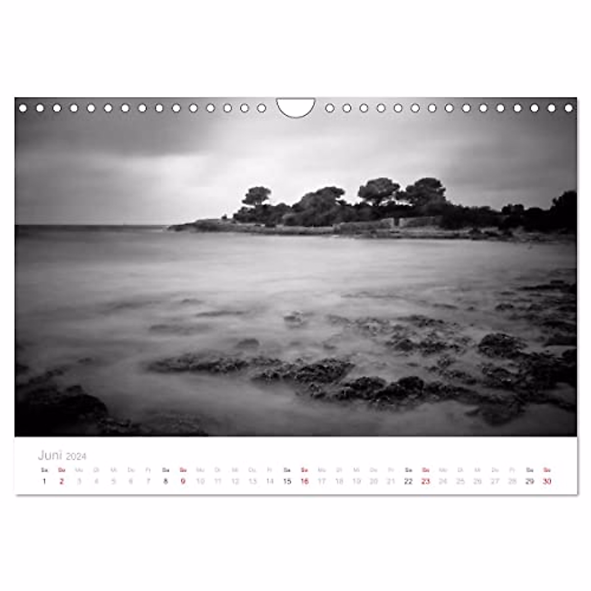 Dark surf - North Sea and Mediterranean Sea landscape photographs by Niko Korte (Wall Calendar 2024 DIN A4 Landscape), CALVENDO 12 Month Wall Calendar