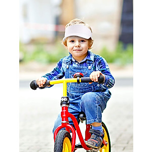 4 Pieces Kids Sports Sun Visor Hats Empty Top Baseball Cap Running Tennis Hats (Light Gray, Dark Gray, White, Black)