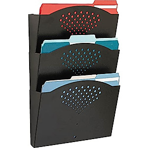 Safco Triple Letter-Size Steel Wall File, Black
