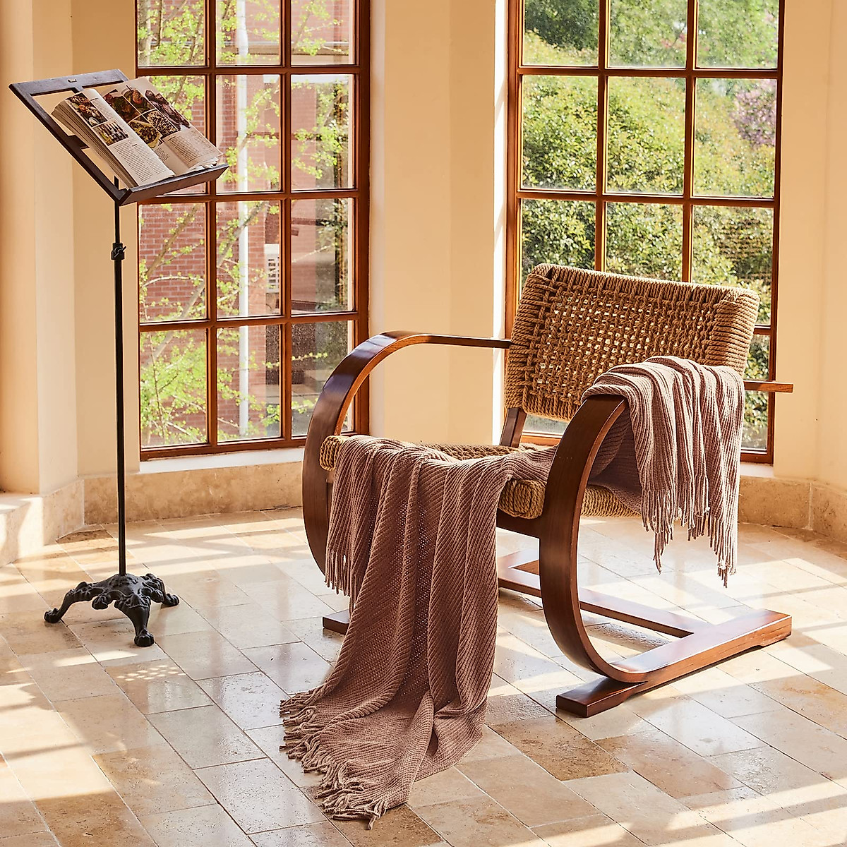 lifein Fall Pink Throw Blanket for Couch-Soft Boho Bed Throw Blankets,Cozy Chenille Knitted Throw,Small Farmhouse Lightweight Blanket&Throw for Autumn,Woman,Girl,Chair,Sofa,Home Decor(Pink,50 * 60")