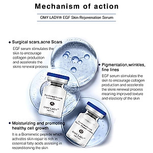 EGF Skin Rejuvenation Serum & Epidermal Growth Factor Powder Kit, Moisturizing Removing Wrinkles, Fine Lines and Pigmentation, Acne Scars Treatment Facial Repairing Serum