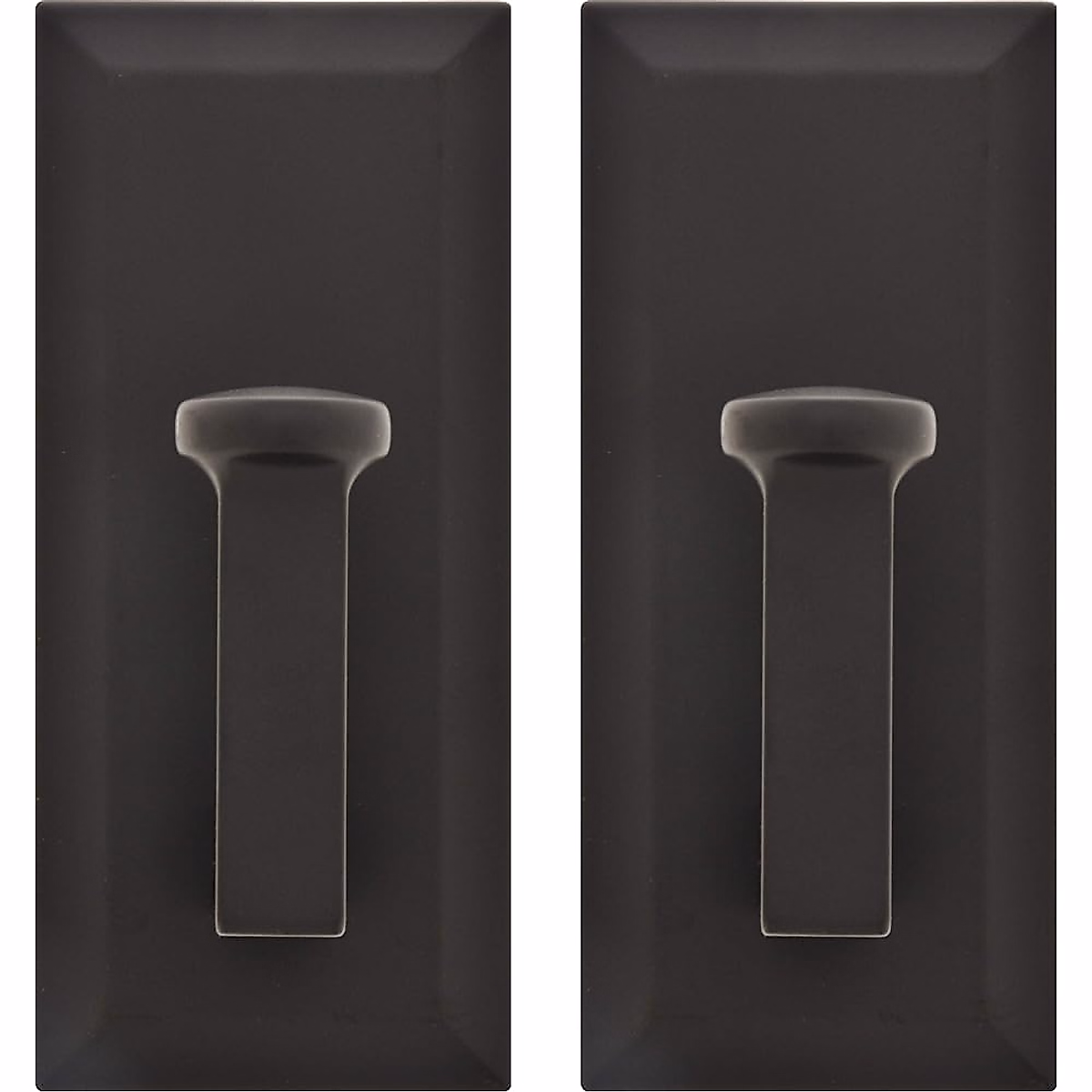 HIGH & MIGHTY 515807 Decorative Metal Hook, Easy Tool-Free Dry Wall Installation, Rectangle, Holds up to 25lb, Bronze (Pack of 2)