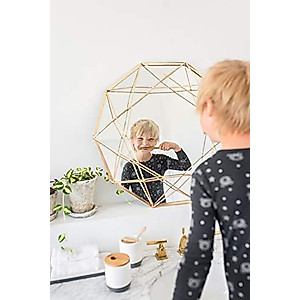 Full Circle Keep It Clean Ceramic & Bamboo Toothbrush Holder, White, Dry Earth Disk