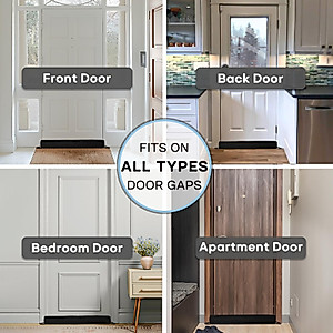 Weighted Door Draft Stopper for Front Door, Easy to Use Heavy 38 inch Door Bottom Winter Cold Air Draft Blocker, for Exterior, Apartment, Back Door, Fits Door Gap Up to 3”, 2.2lb