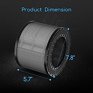 GoKBNY 2-Pack True HEPA Replacement Filter Compatible with Dreo Macro Pro Purifier DR-HAP002 and Toshiba Purifier CAF-Z40US/CAF-Z45US, 3-in-1 Design Filters - Classic Basics